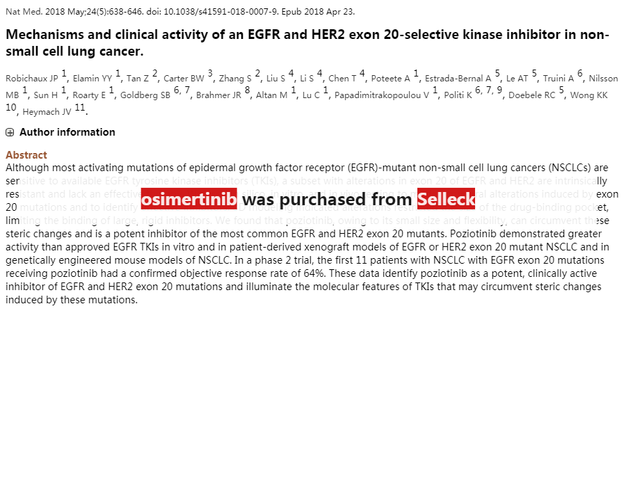Osimertinib (AZD9291) | EGFR 抑制剂 | 现货供应 | 美国品牌 | 免费采购电话400-668-6834
