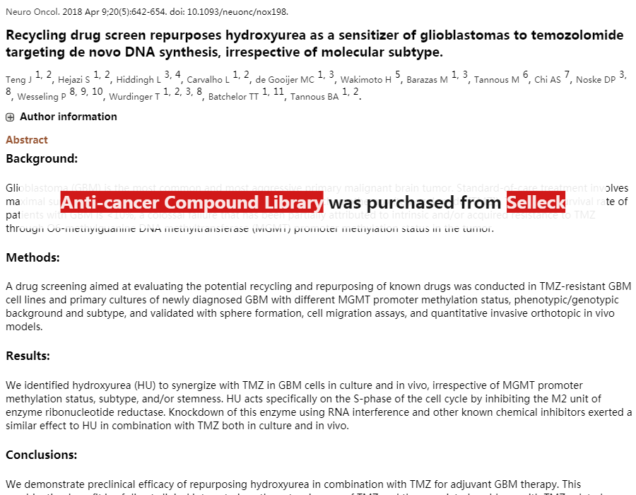 Anti-cancer Compound Library | 96/384 Well