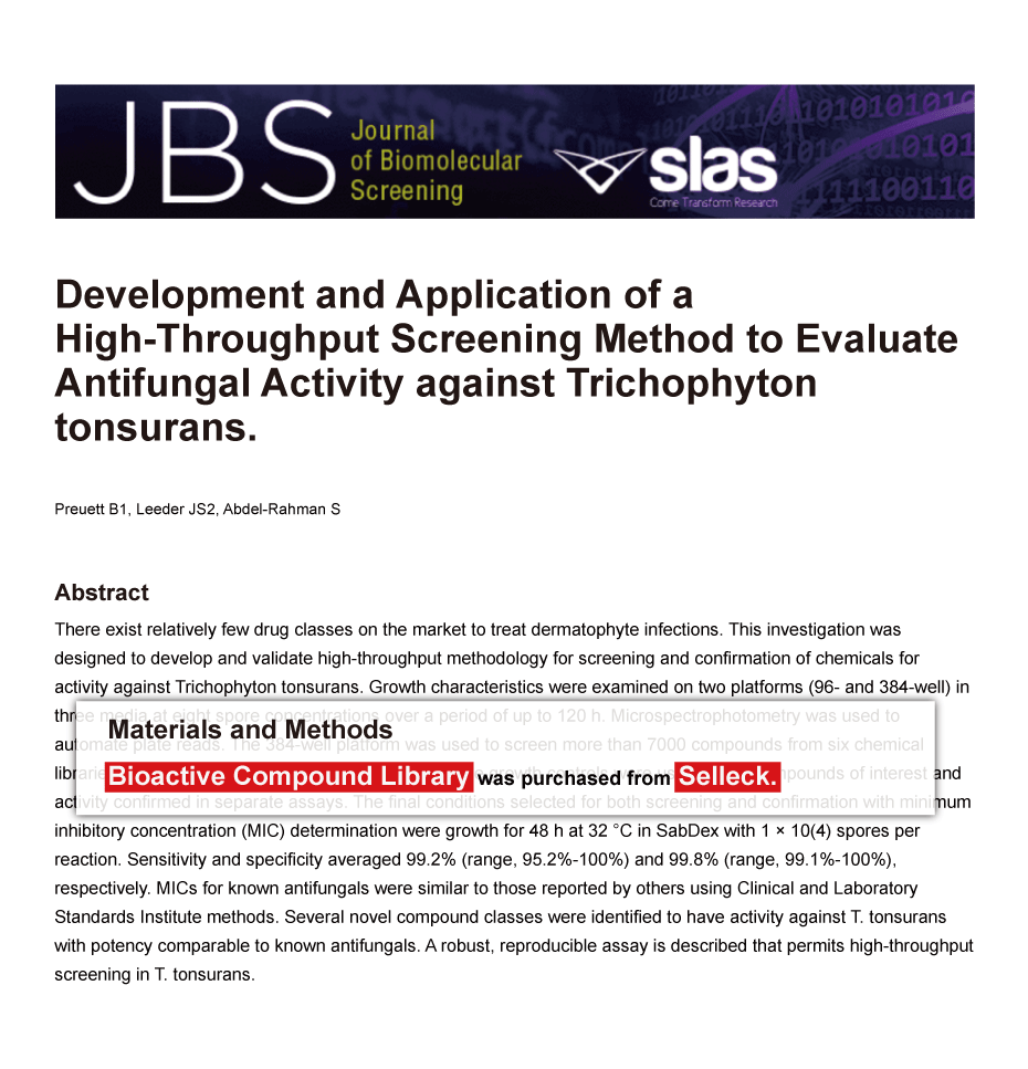 化合物库 | 96/384孔板 | 分子库/高通量筛选