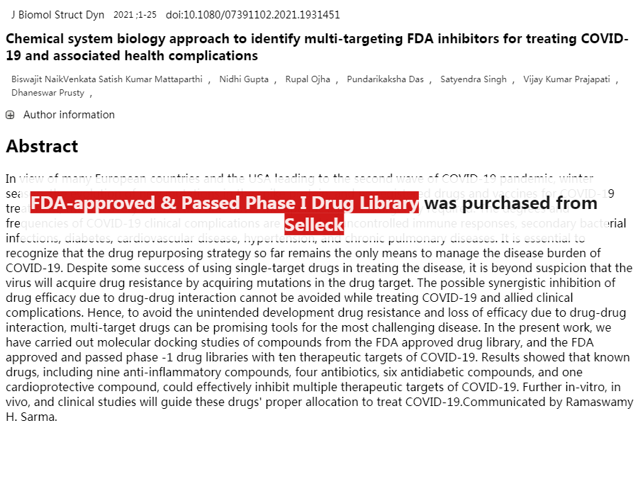 FDA-approved & Passed Phase I Drug Library | 96/384 Well