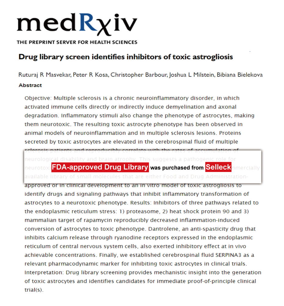 FDA批准的原料药库 | API分子库 | 96/384孔板 | 分子库/高通量筛选