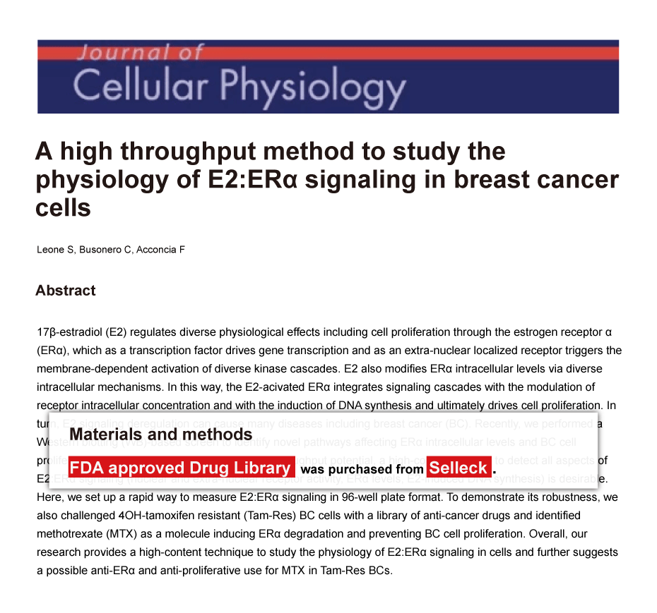 FDA批准的原料药库 | API分子库 | 96/384孔板 | 分子库/高通量筛选