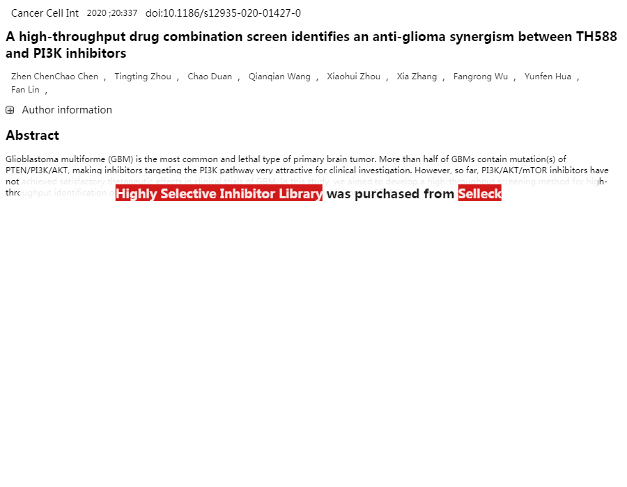 Highly Selective Inhibitor Library | 96/384-Well