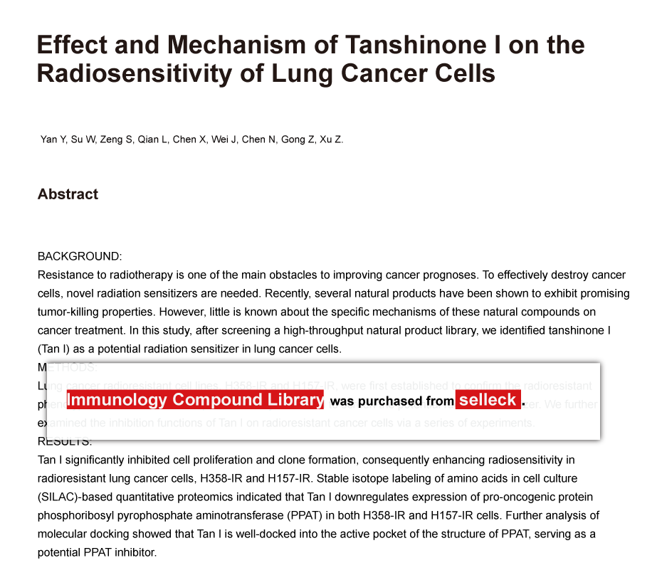Immunology/Inflammation Compound Library | 96/384 Well